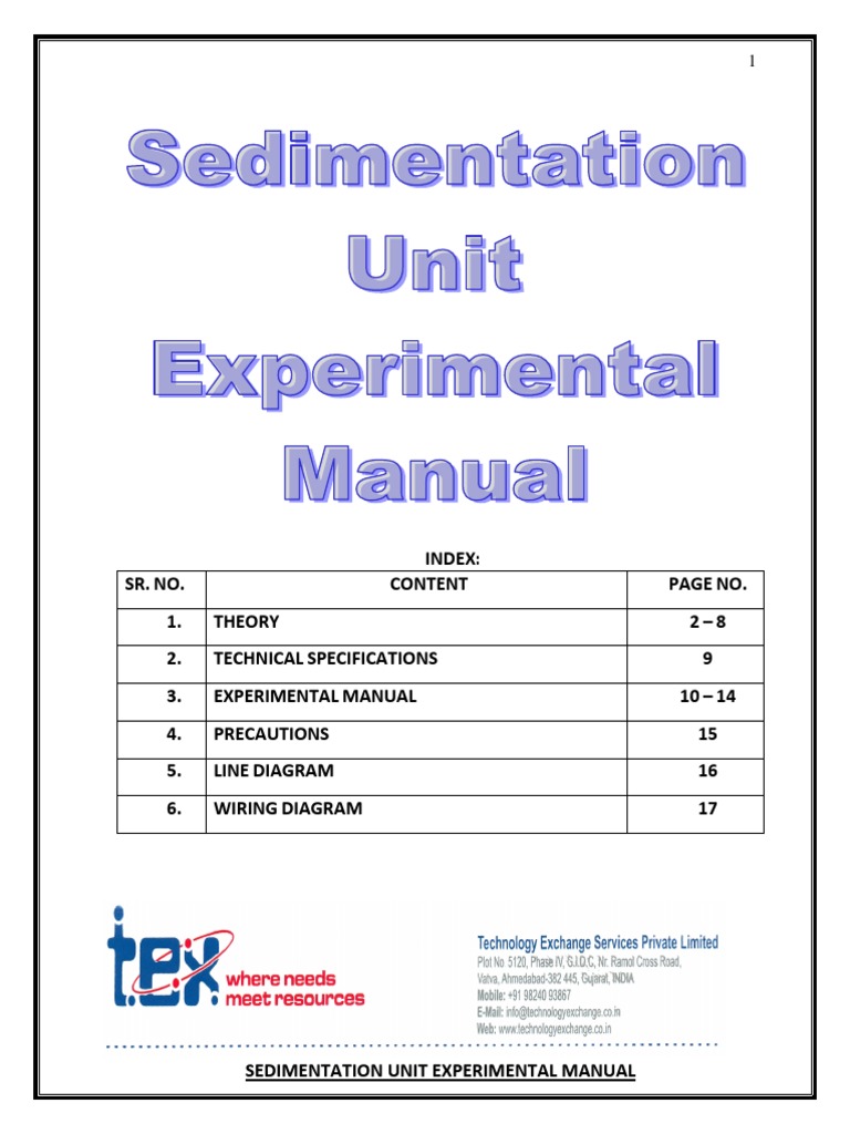 Sedimentation Unit Experimental Manual | PDF | Applied And ...