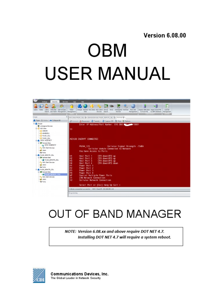 OBM Manual Version 6 08 00 | PDF | Computer Network | Data Transmission