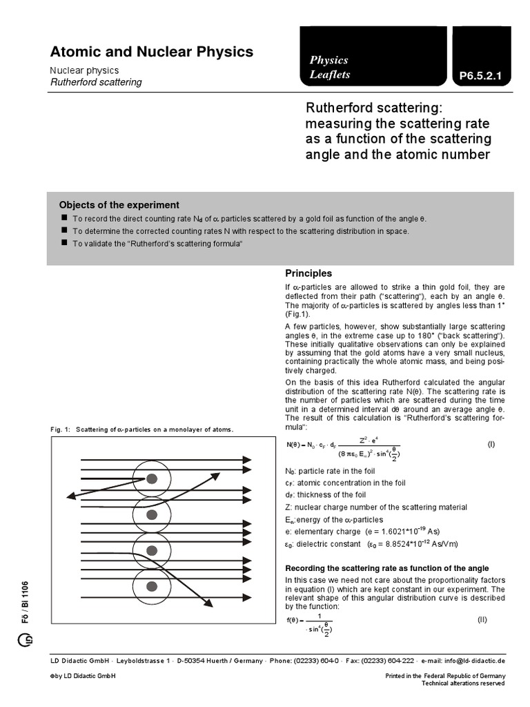 ANP5 Rutherford Scattering | PDF | Scattering | Angle