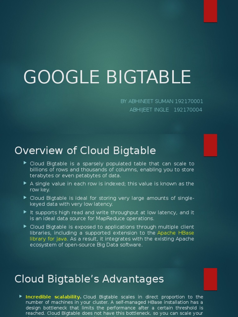 Google Bigtable | PDF | Cloud Computing | Computer Cluster