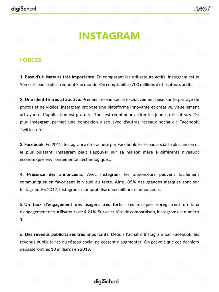 Swot Instagram | PDF | Snapchat | Facebook