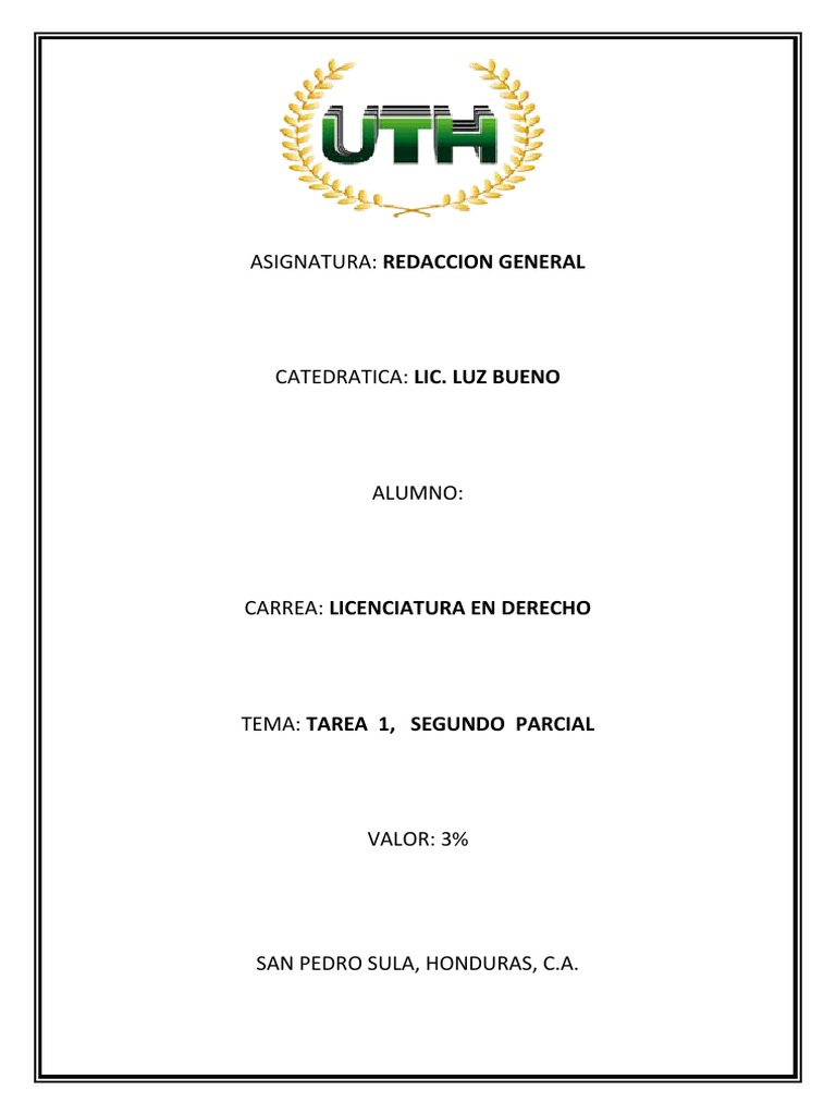 Tarea 3 - Redaccion General - Uth | PDF | Párrafo | Razonamiento inductivo