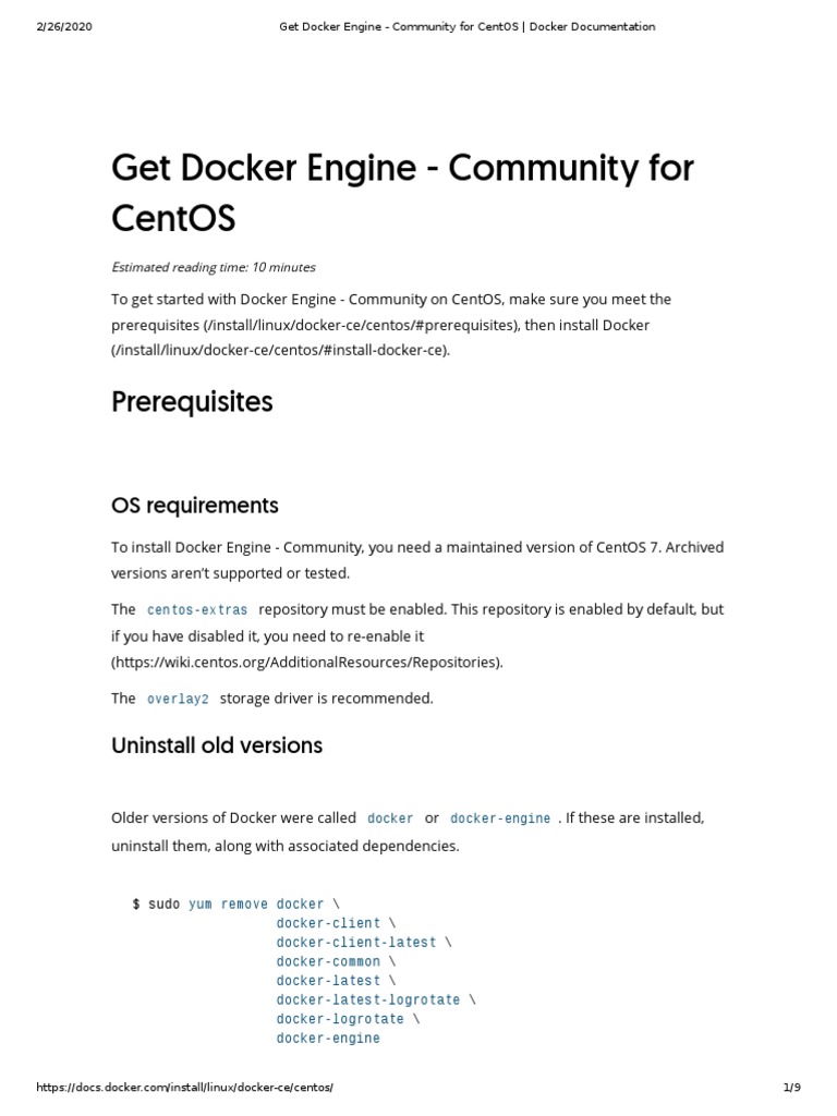 Get Docker Engine - Community For CentOS - Docker Documentation | PDF | Software Repository ...