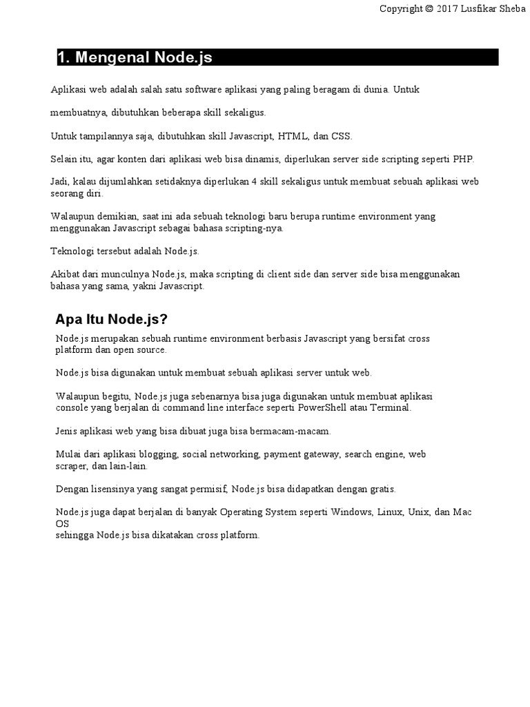 Mengenal Dan Memulai Node Js | PDF