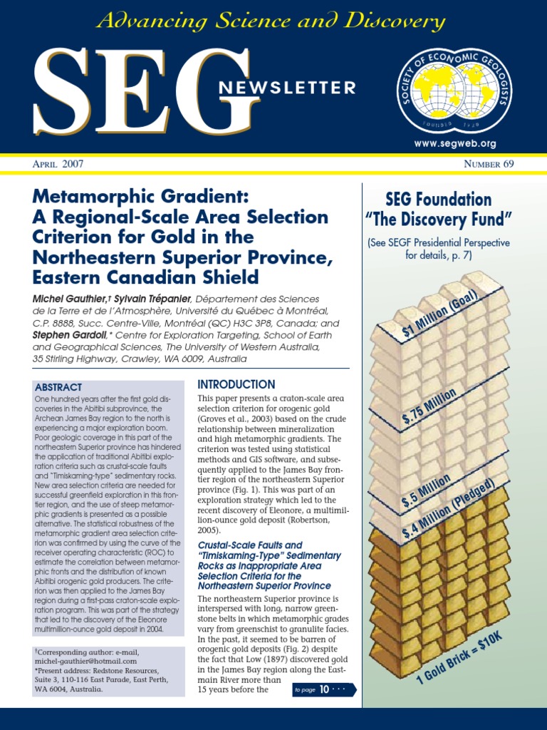 SEG-Newsletter-69-2007-April Metamorphic Gradient A Regional-Scale Area ...