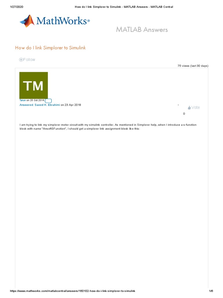 How Do I Link Simplorer To Simulink Matlab Answers Matlab Central Pdf Matlab Computer