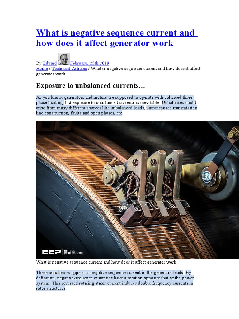 What Is Negative Sequence Current and How Does It Affect Generator Work ...