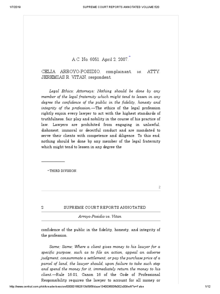 15 Arroyo-Posidio V Vitan | PDF | Lawyer | Lawsuit