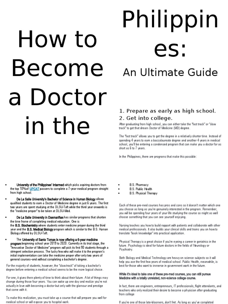 How To Become A Doctor in The Philippines | PDF | Residency (Medicine ...