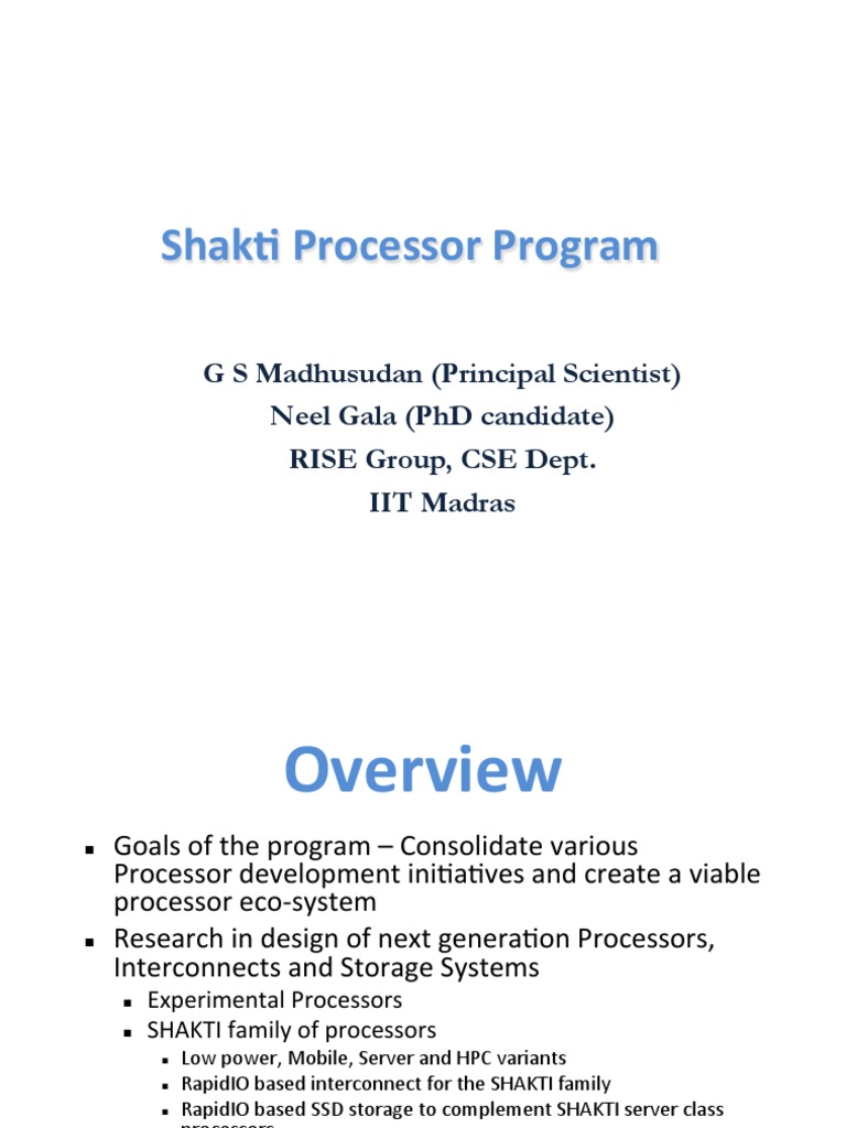 Shakti | PDF | Cpu Cache | Multi Core Processor