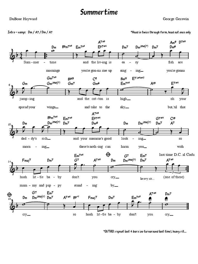 Summertime PDF | PDF | Musical Compositions | Musicology