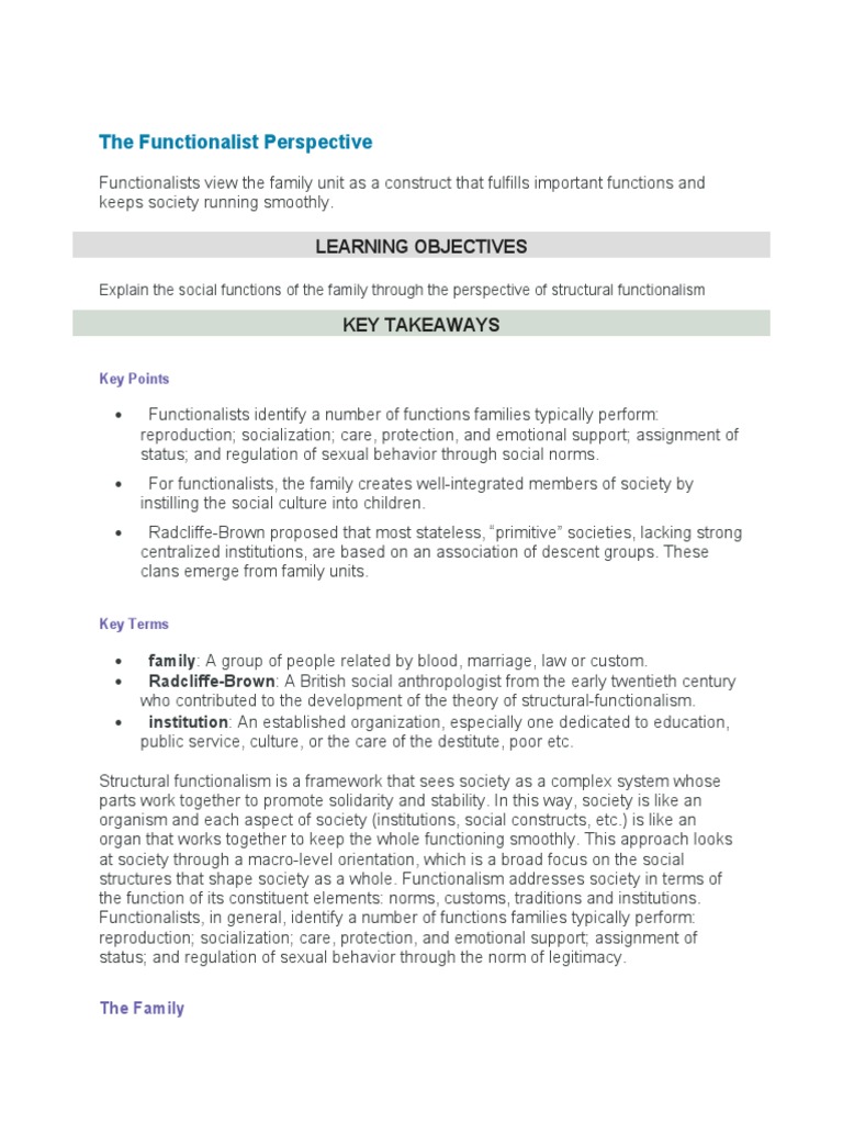 The Functionalist Perspective | PDF | Queer Theory | LGBTQIA+ Studies