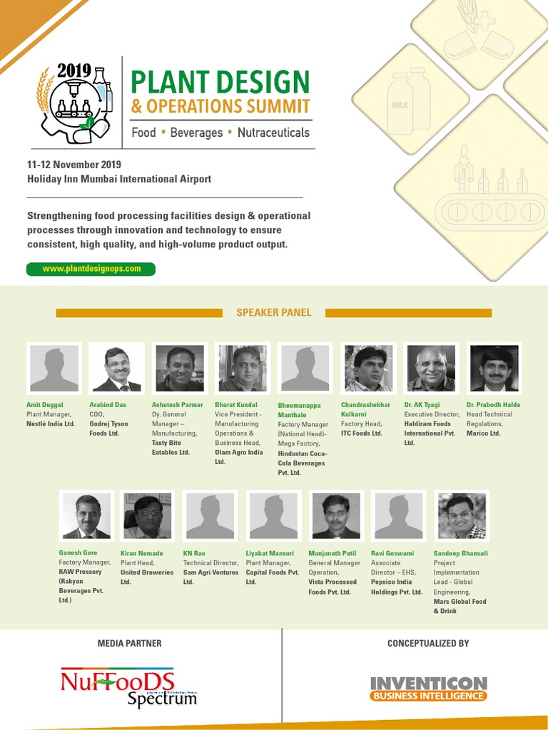 Plant Design and Operations Summit 19.09.2019 PDF | PDF | Foods | Warehouse