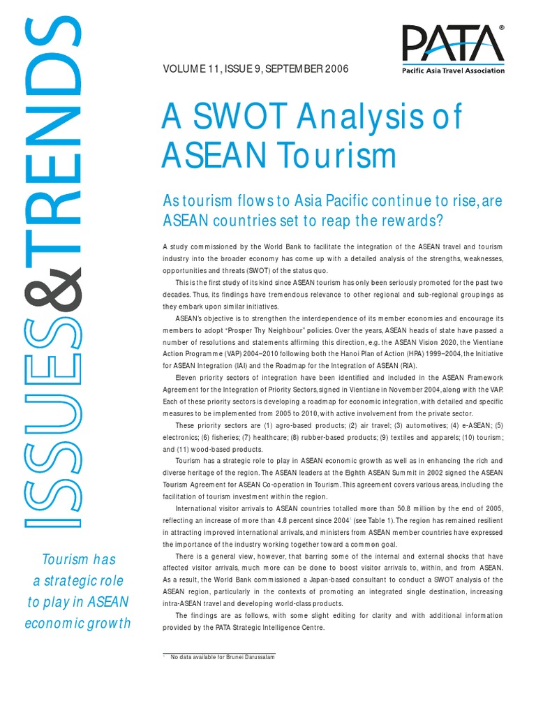 A Swot Analysis of Asean Tourism | PDF | Association Of Southeast Asian ...
