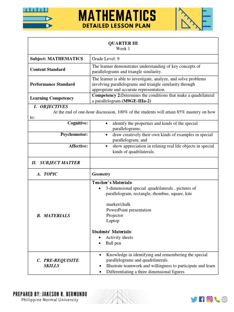 DLP Bermundo Jakeson R1 Finished Final | Download Free PDF | Rectangle | Elementary Geometry