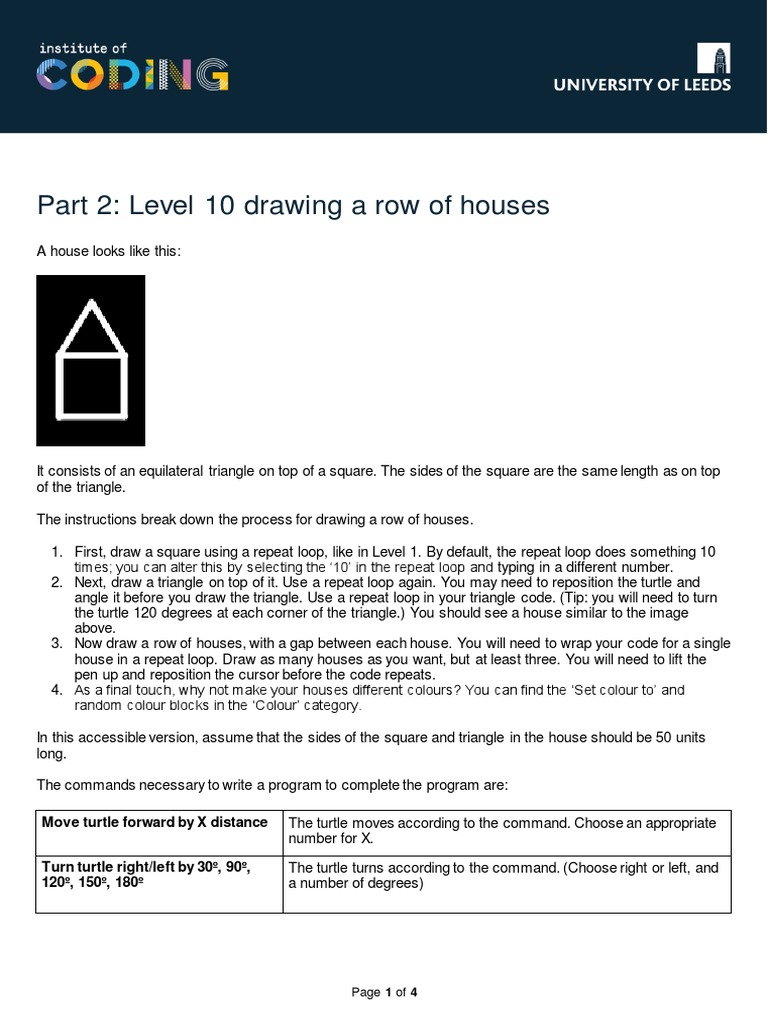 Blockly Turtle Level Ten | PDF | Triangle | Areas Of Computer Science