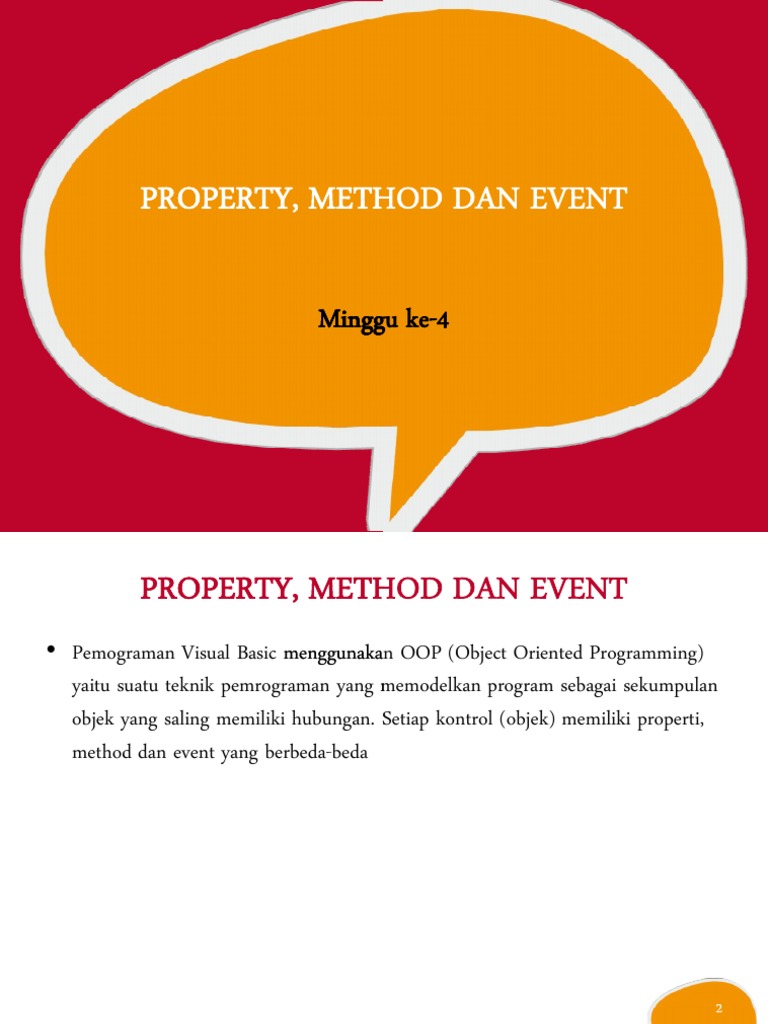 Pemrograman OOP: Properti, Metode, dan Event | PDF | Bisnis