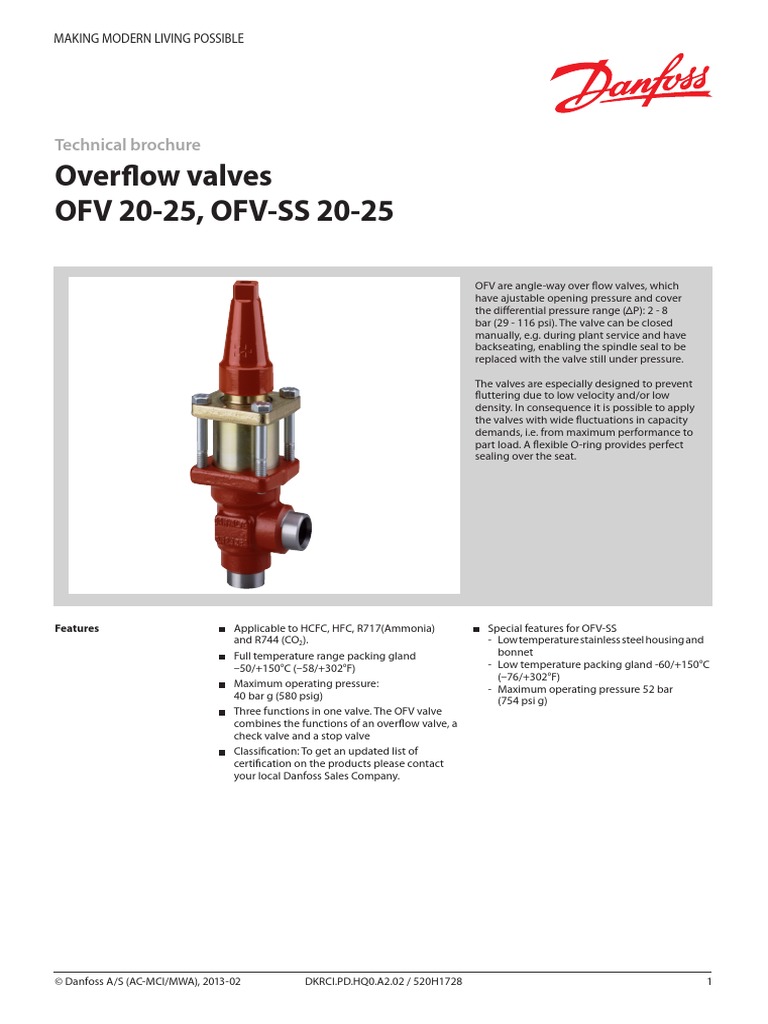 Danfoss OFV - Tebr | PDF | Washer (Hardware) | Valve