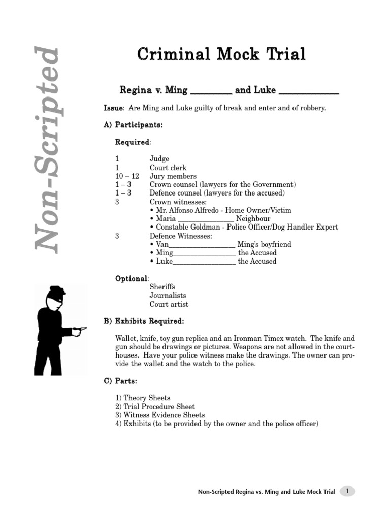 Regina vs. Ming & Luke Mock Trial | PDF | Verdict | Witness