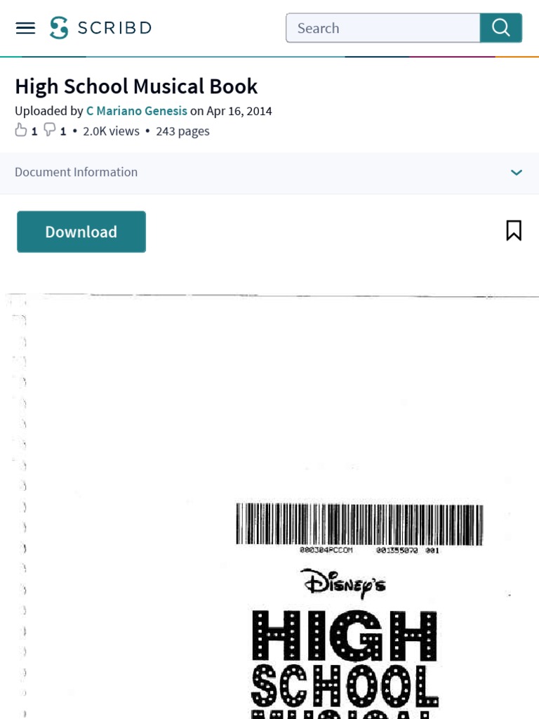 High School Musical Book PDF | PDF | Scribd | Web 2.0