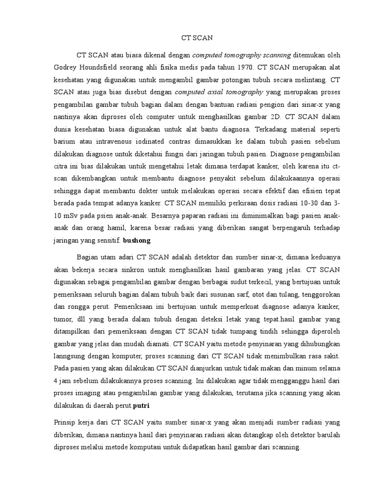 Sejarah dan Evolusi CT Scan | PDF