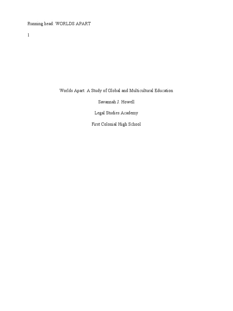 Savannah Howell - The Final Paper - 2911758 | PDF | Establishment ...