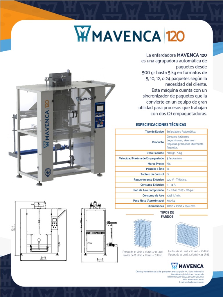 Mavenca 120 Ficha Técnica | PDF | Bienes de consumo | Alimentos