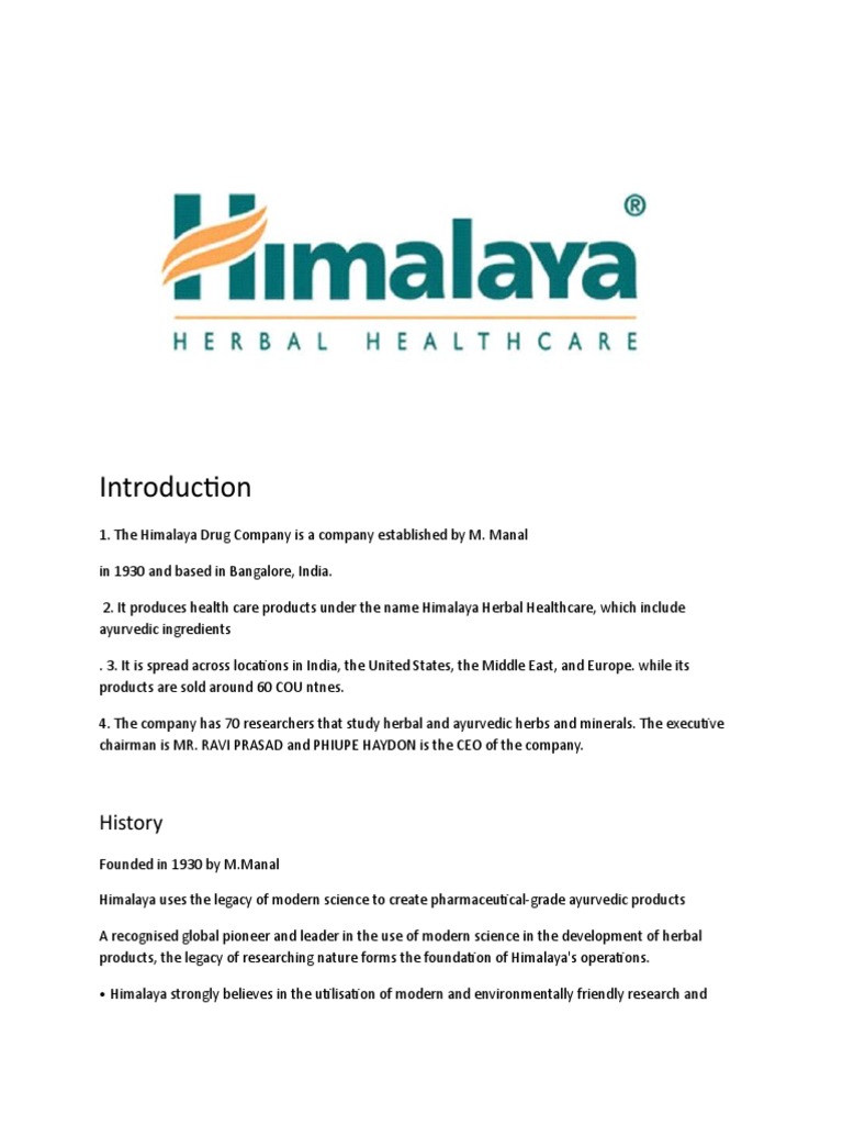 Himalaya Company | PDF | Brand | Ayurveda