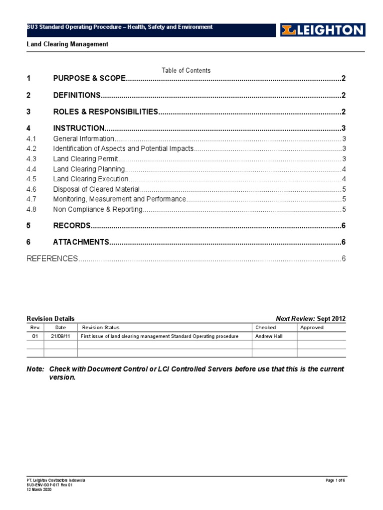 Land Clearing Management | PDF | Deforestation | Topsoil