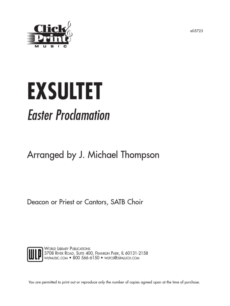 Exsultet | PDF | Christian Worship And Liturgy | Catholic Liturgy