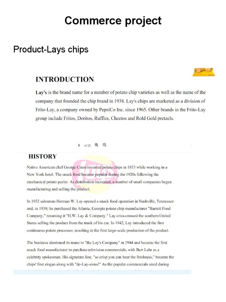 Commerce Project | PDF | Potato Chip | Food Industry