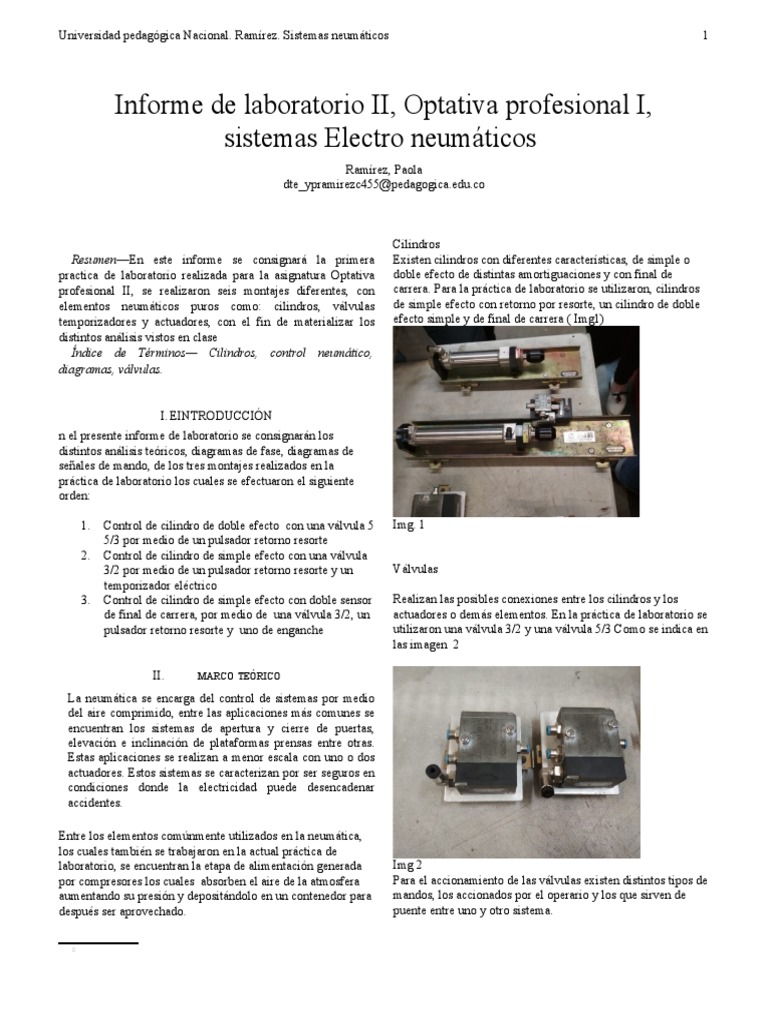 Informe de laboratorio iee Electroneumática | PDF | Solenoide | Máquinas