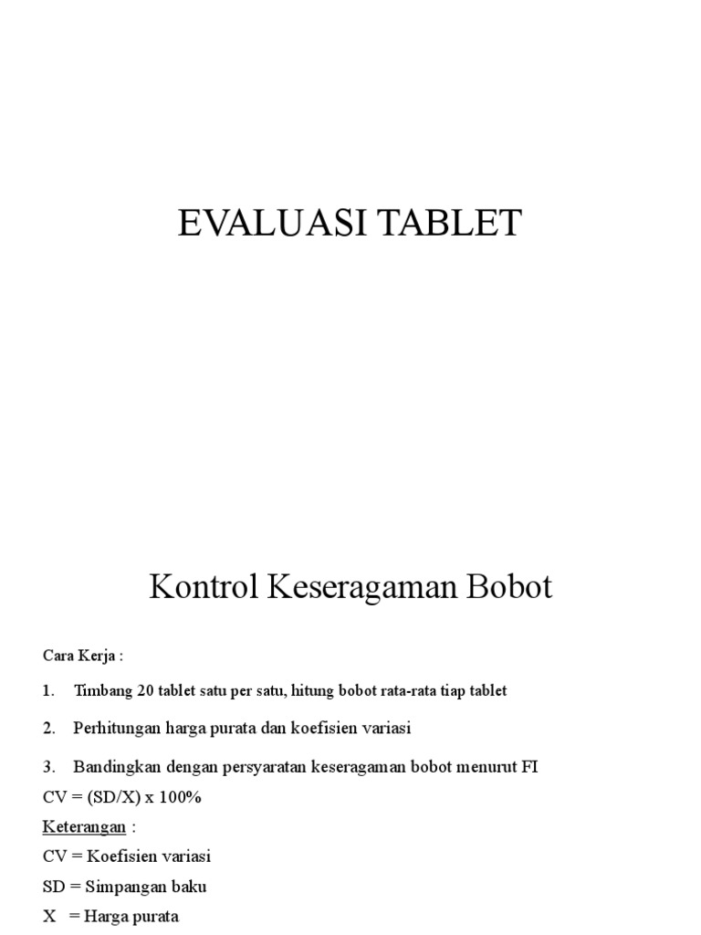 Evaluasi Tablet | PDF