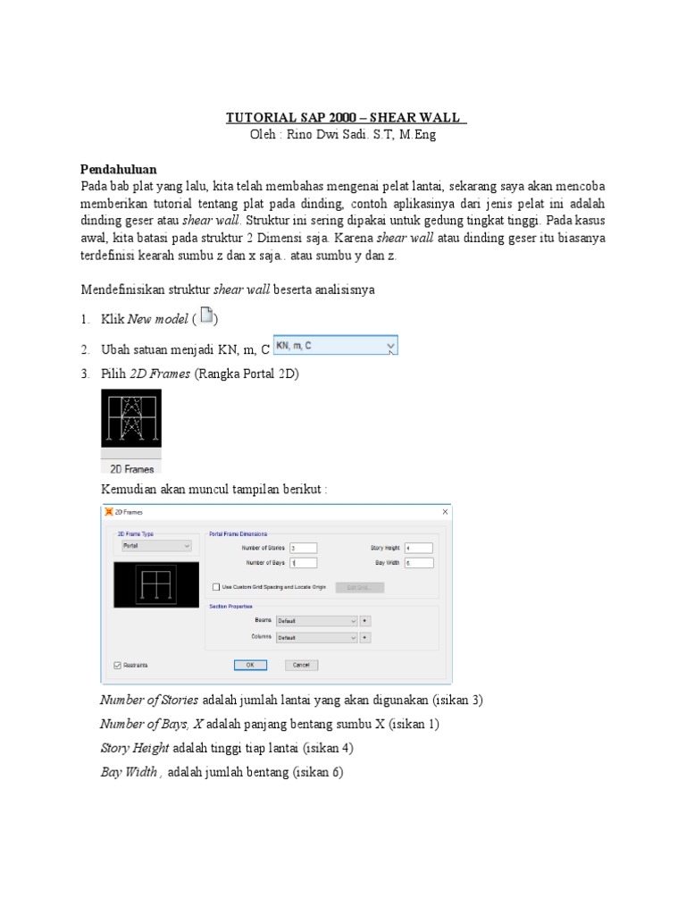 TUTORIAL SAP 2000 - Shearwall | PDF | Komputer | Teknologi & Rekayasa