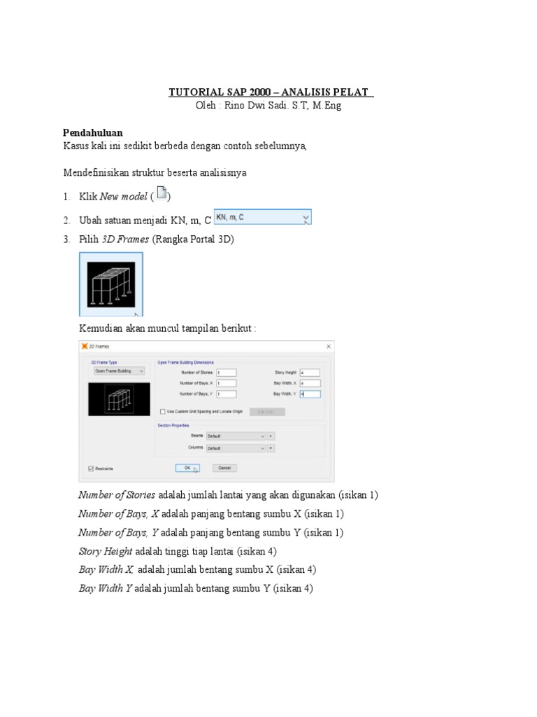 Tutorial Sap 2000 - Pelat | PDF