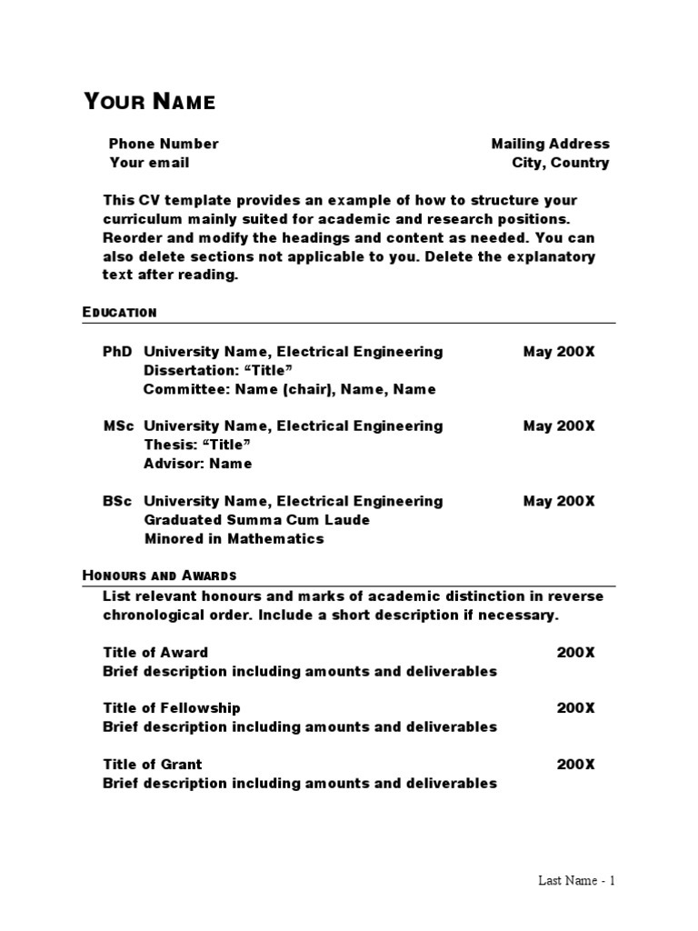 AAS Affiliates CV Template | PDF | Thesis | Doctor Of Philosophy