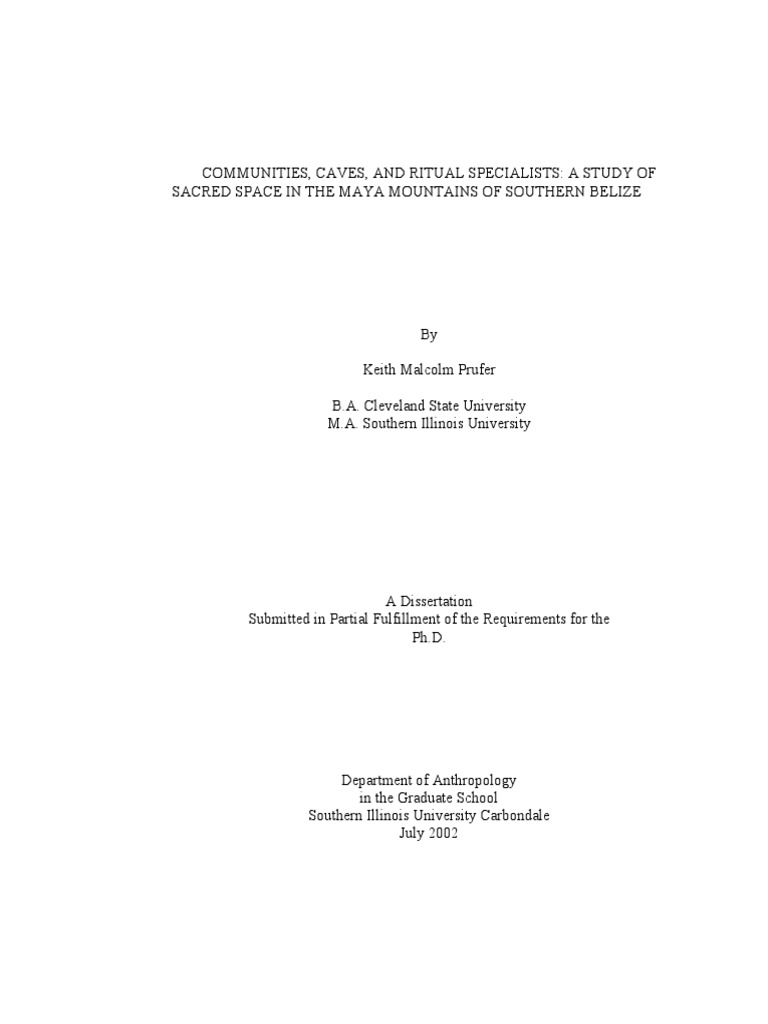 Keith Prufer COMMUNITIES, CAVES, AND RITUAL SPECIALISTS A STUDY ...