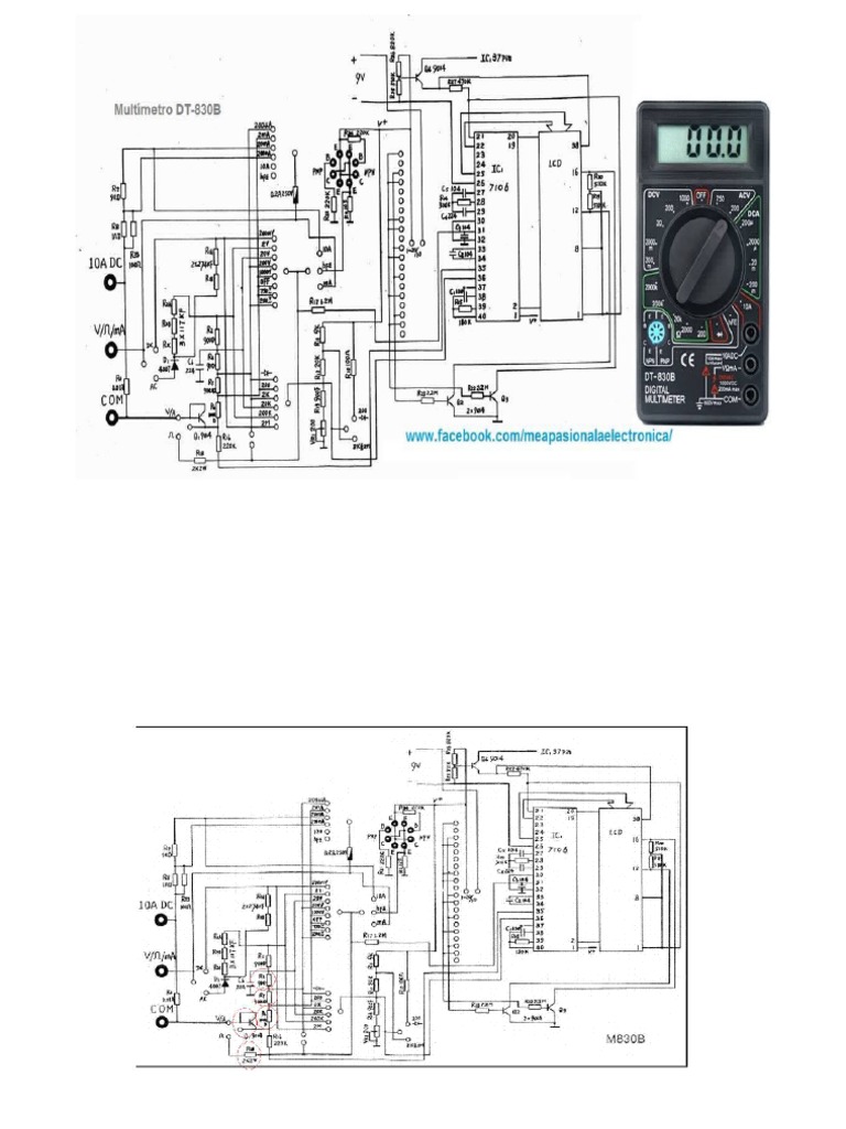 Diagrama del Multímetro digital DT830B (Recuperado automáticamente ...