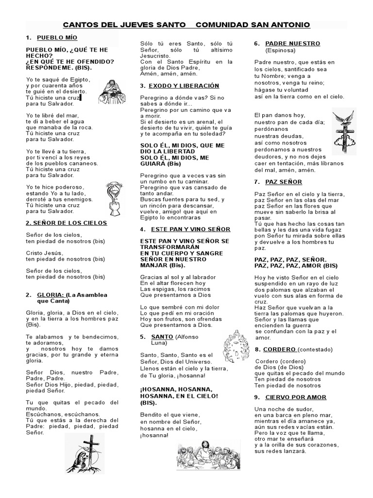 Cantos de Jueves Santo | PDF | eucaristía | Cristo (título)