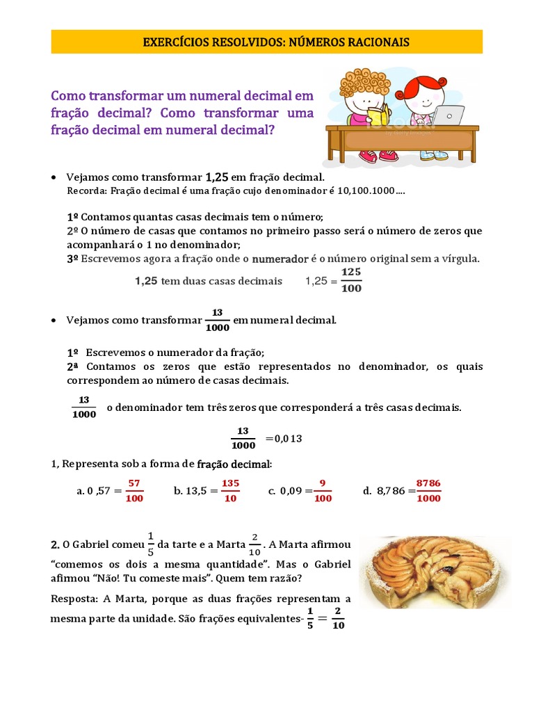 Frações DECIMAIS | Fração (Matemática) | Número Racional