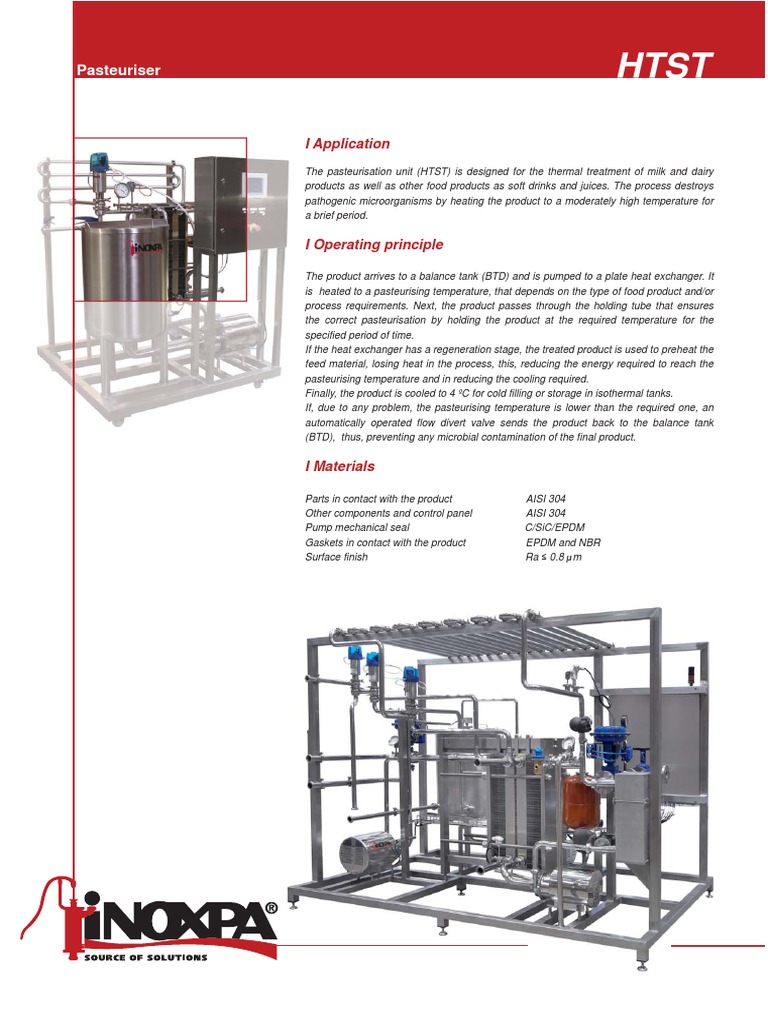 HTST Pasteurizer | PDF | Heat Exchanger | Heat