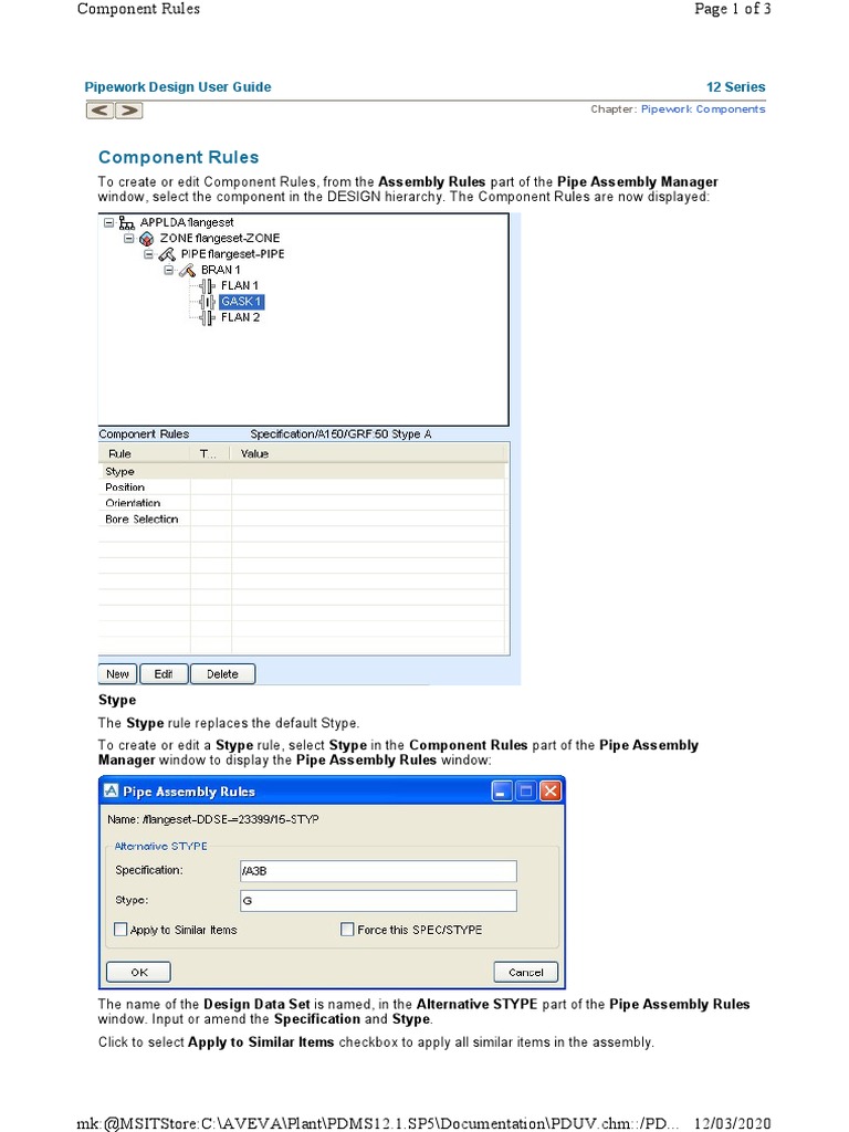 Pipework Design User Guide Manual | PDF | Specification (Technical Standard) | System Software
