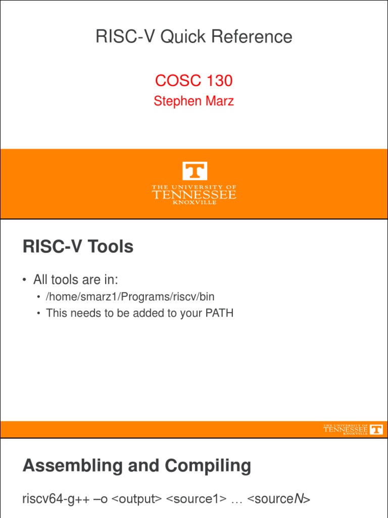 RISC-V Quick Reference | PDF | Integer (Computer Science) | String (Computer Science)