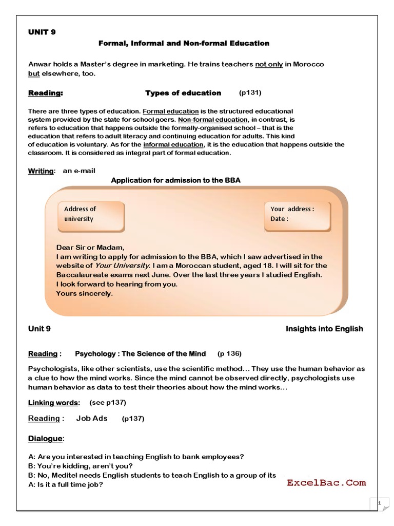 Types of Education Explained | PDF | Mind | Psychology