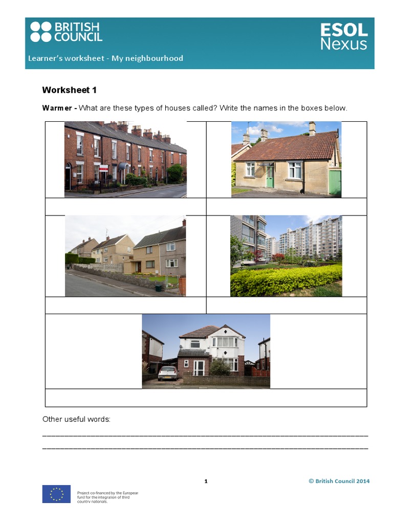 My Neighbourhood Learner Worksheets | PDF | Linguistics | Syntactic ...