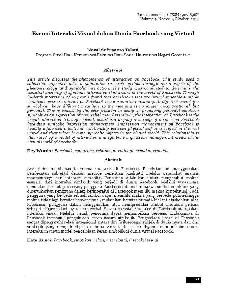 6JURNAL - Esensi Interaksi Visual Dalam Dunia Facebook | PDF