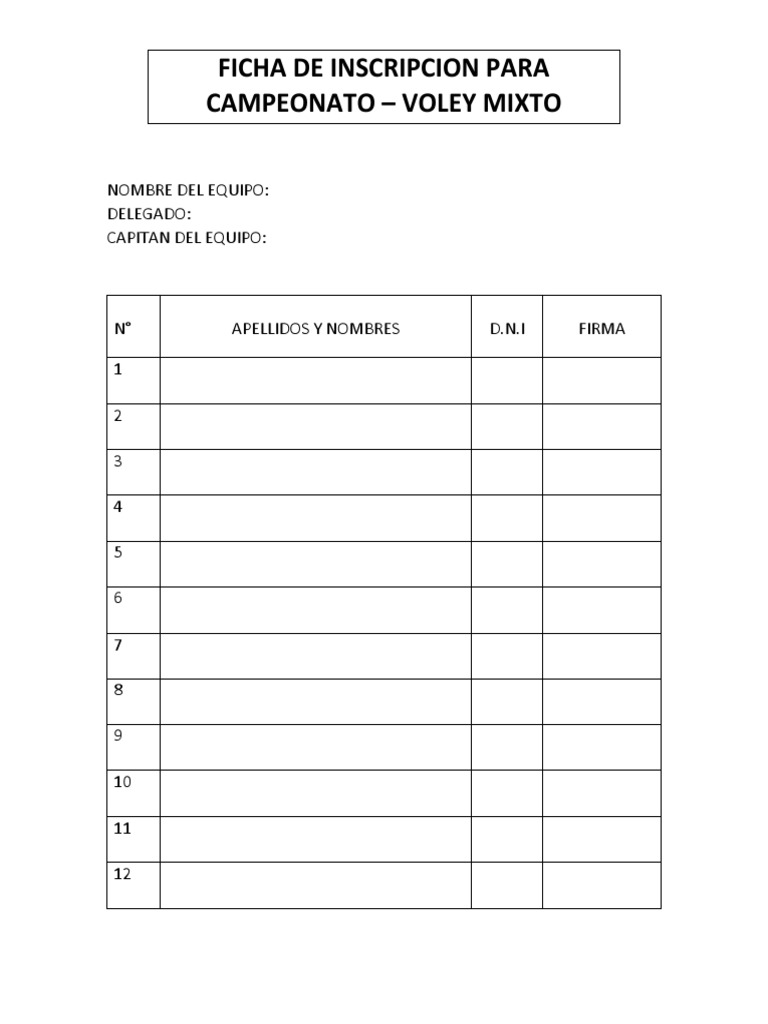 Ficha y Bases de Campeonato PDF | PDF | Deportes | Asociación de Futbol