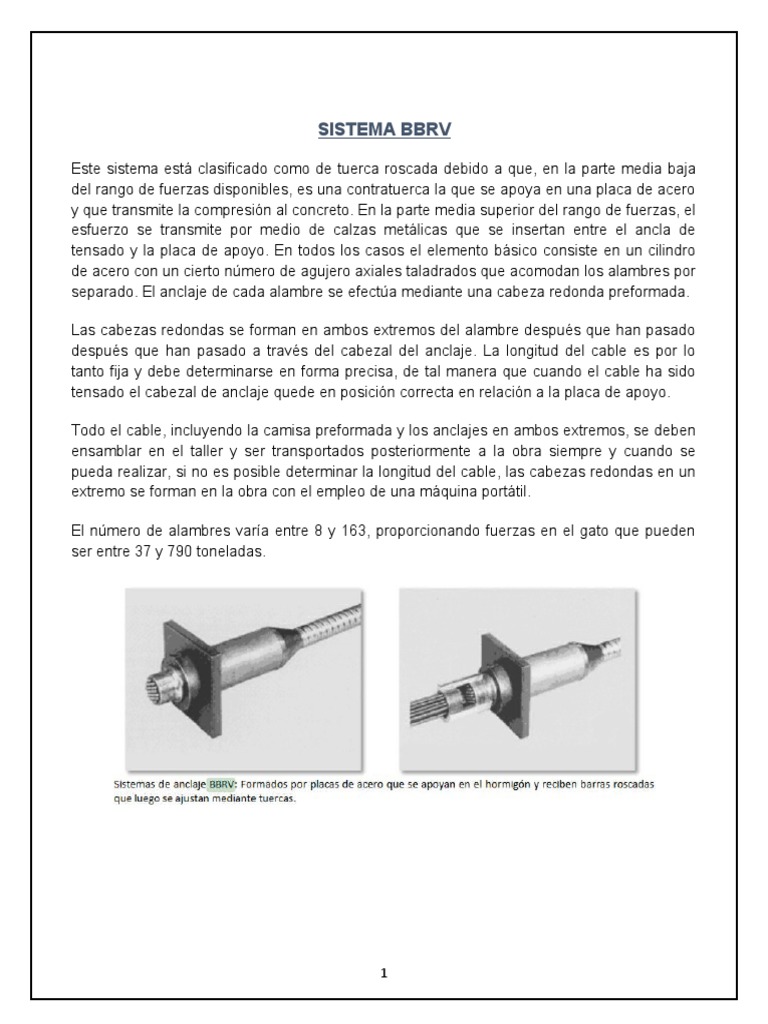 Sistema BBRV y otros sistemas de presforzado | PDF | Hormigón ...