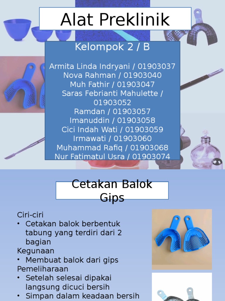 Alat dan Kegunaan Gips Preklinik Gigi | PDF