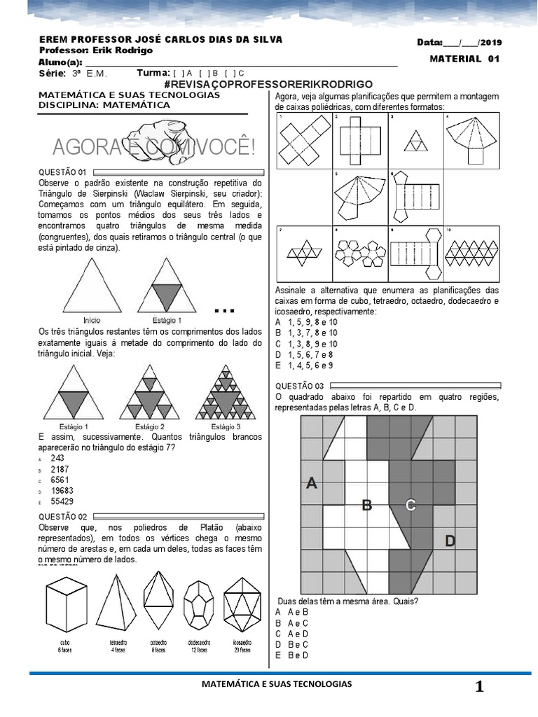 Erik - Eremcarlosdias-2020 - Reforço - 3º Ano. 1 | PDF | Geometria ...